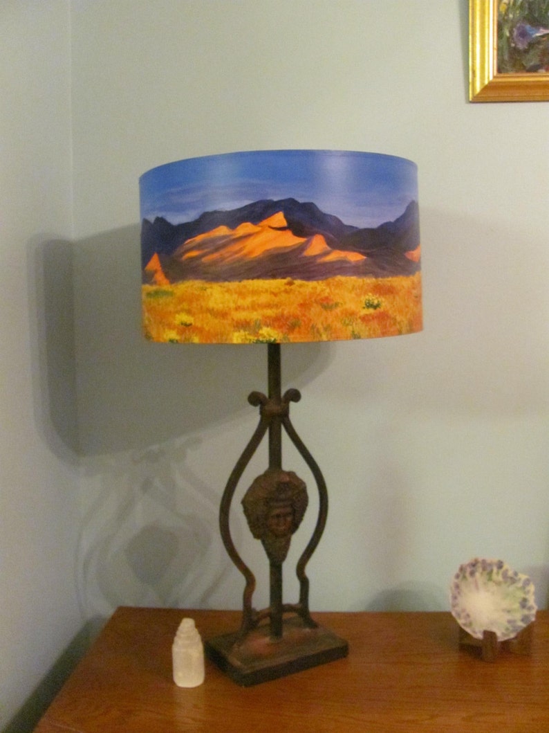 Original Functional Art Southwest Landscape / Handpainted Lampshade ...