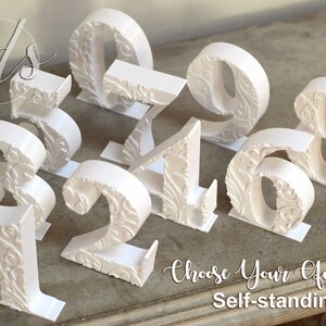 5" Table Numbers Wedding Floral Decor Gold, Rose Gold Elegant Floral ...