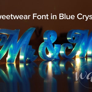 Mr & Mrs Sign Light up 5in. W/ 3 LED Tealights, Sweetheart Table ...