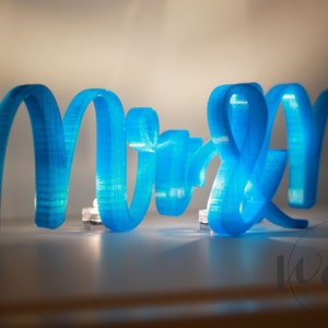 Mr & Mrs Sign Light up 5in. W/ 3 LED Tealights, Sweetheart Table ...