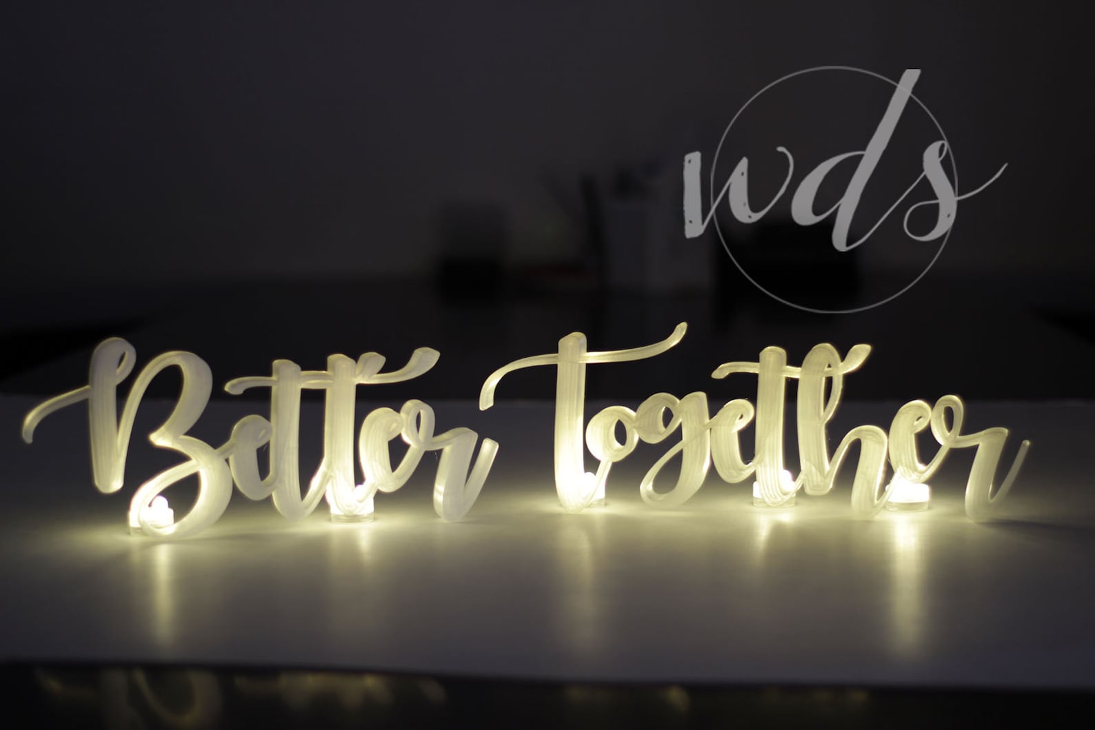 Better Together Lighted Sign 5", W/led TEALIGHTS, Sweetheart Table ...