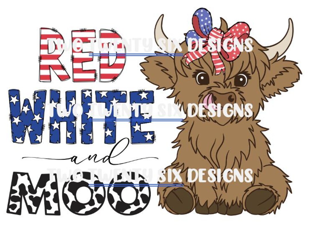 Red, White, & Moo Printable Image - Etsy
