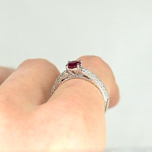 Eternal Passion: 14K Ruby Diamond Ring - Genuine Ruby - 14K White Gold - Solitaire Ruby Ring ...