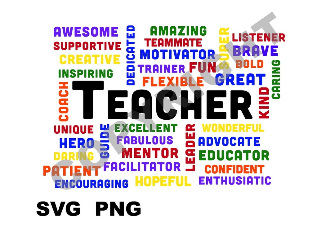 Teacher Gift, Teacher Frameable Art, Teacher SVG, Teacher PNG, Teacher ...