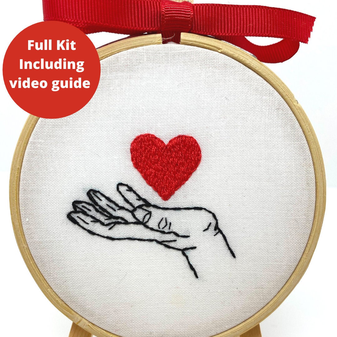 Heart Embroidery Kit, Beginners Embroidery, Embroidery Kit Beginners ...