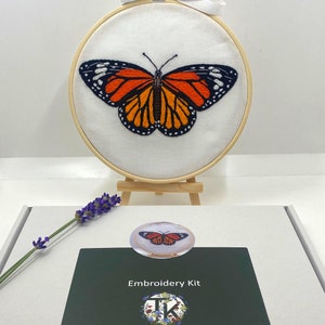 Butterfly Hand Embroidery Kit: Monarch Beginner Needlepoint - Etsy