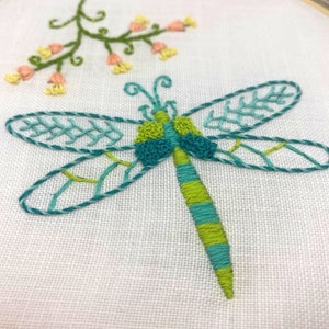 Dragonfly PDF Embroidery Pattern, PDF Downloadable Pattern With Video ...