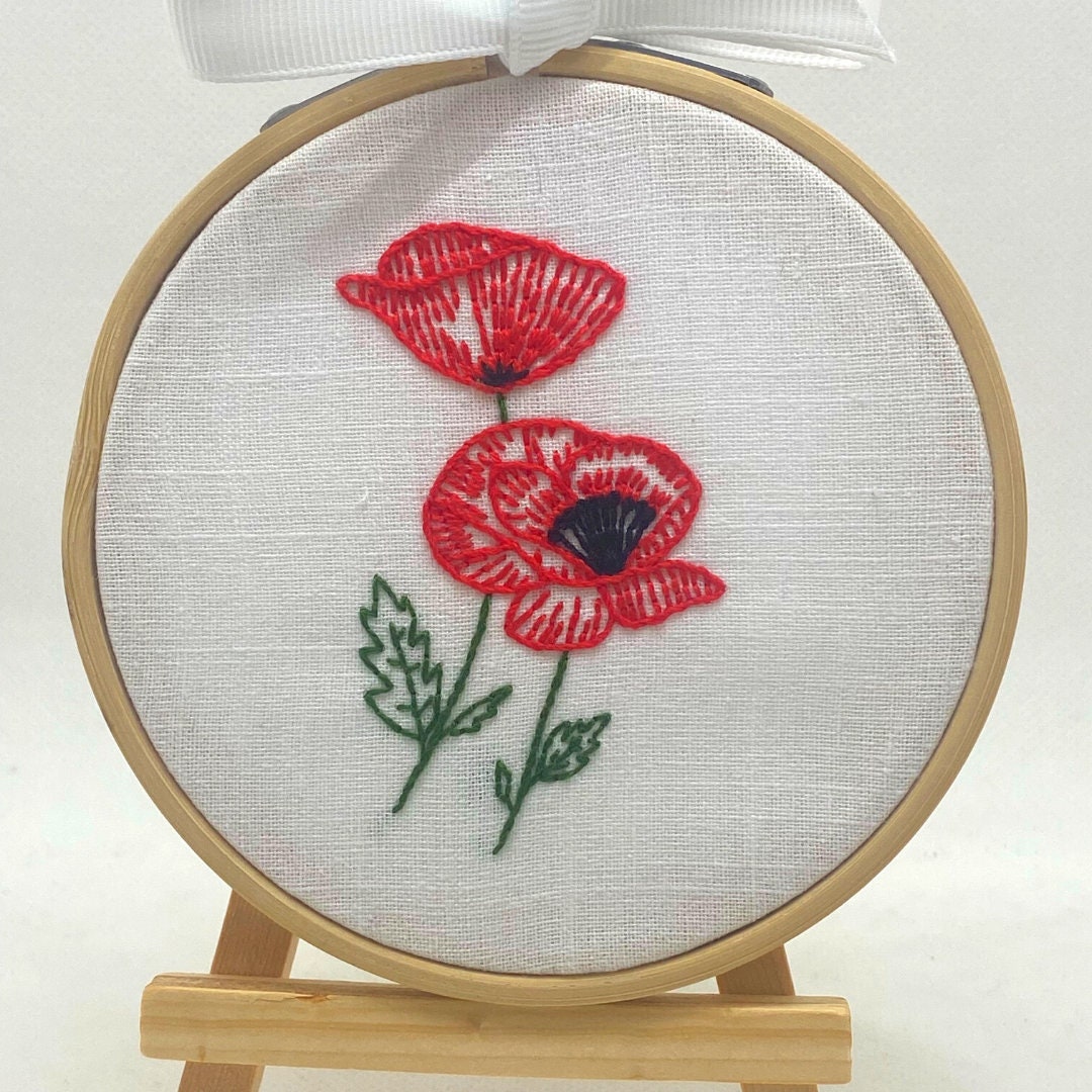 Poppy Embroidery Kit, Poppy Craft Kit, DIY Craft Kit for Beginners ...