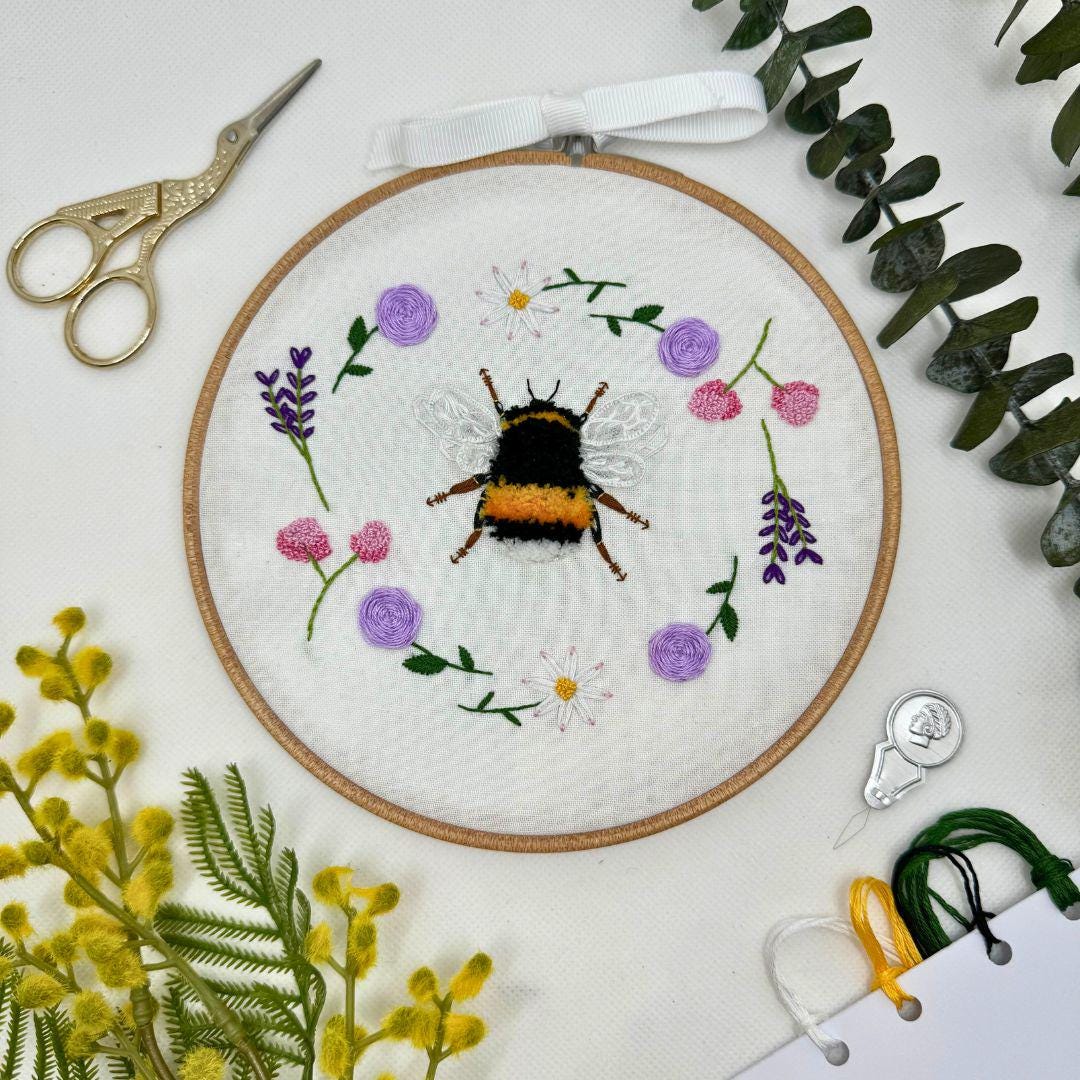 3D Bee Embroidery Kit, Stumpwork Embroidery Kit, Craft Gift ...