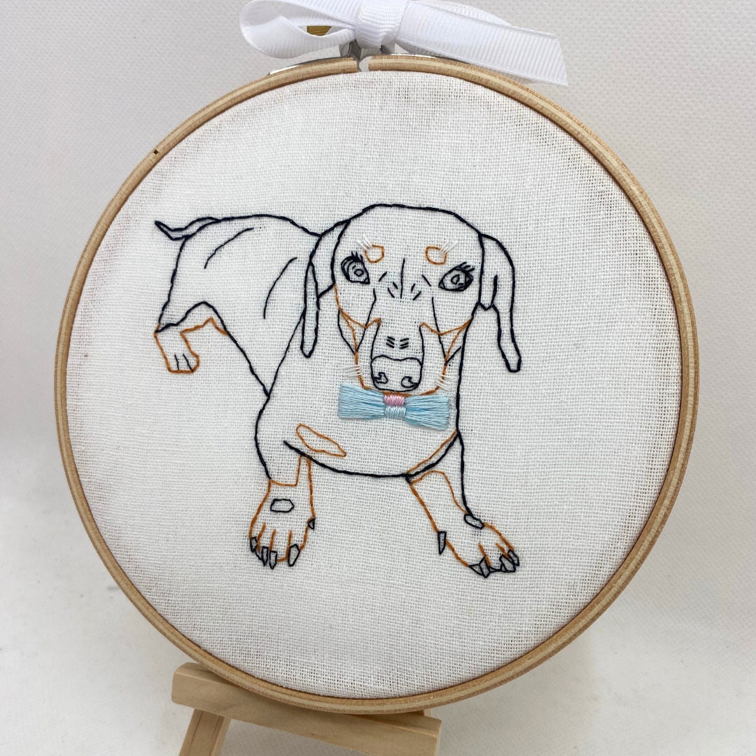 Sausage Dog Embroidery Kit, Beginners Embroidery, Dog Lover Gifts, Hand ...