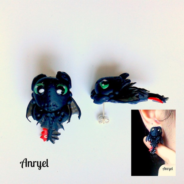 Toothless Dragon Earrings - Etsy