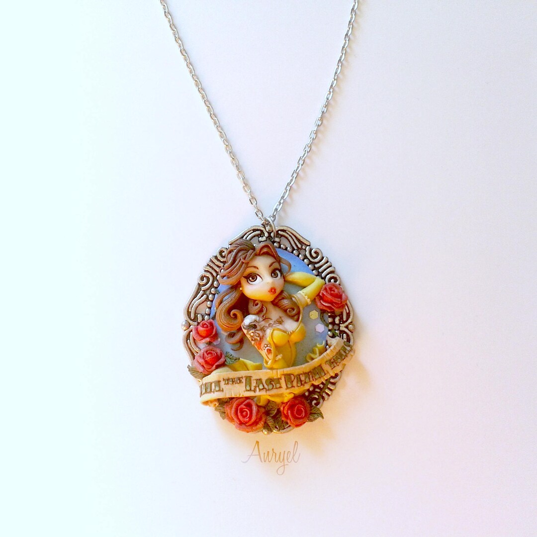 The Beauty and the Beast Cameo Necklace Pin-up Belle Tattoo Handmade - Etsy