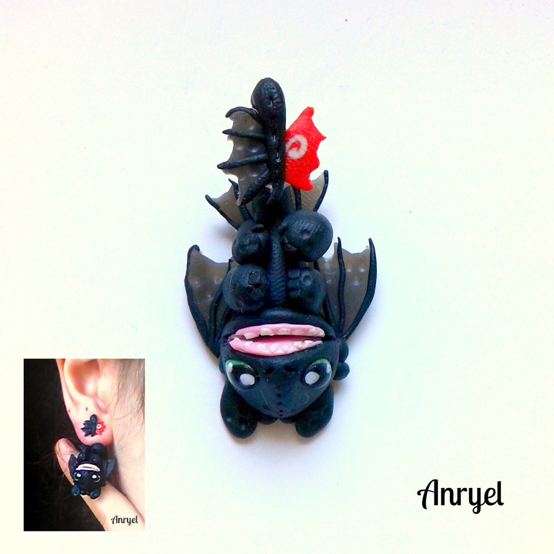 Handmade Hanging Dragon Earrings - "ear Jacket" Design in Polymer Clay ...