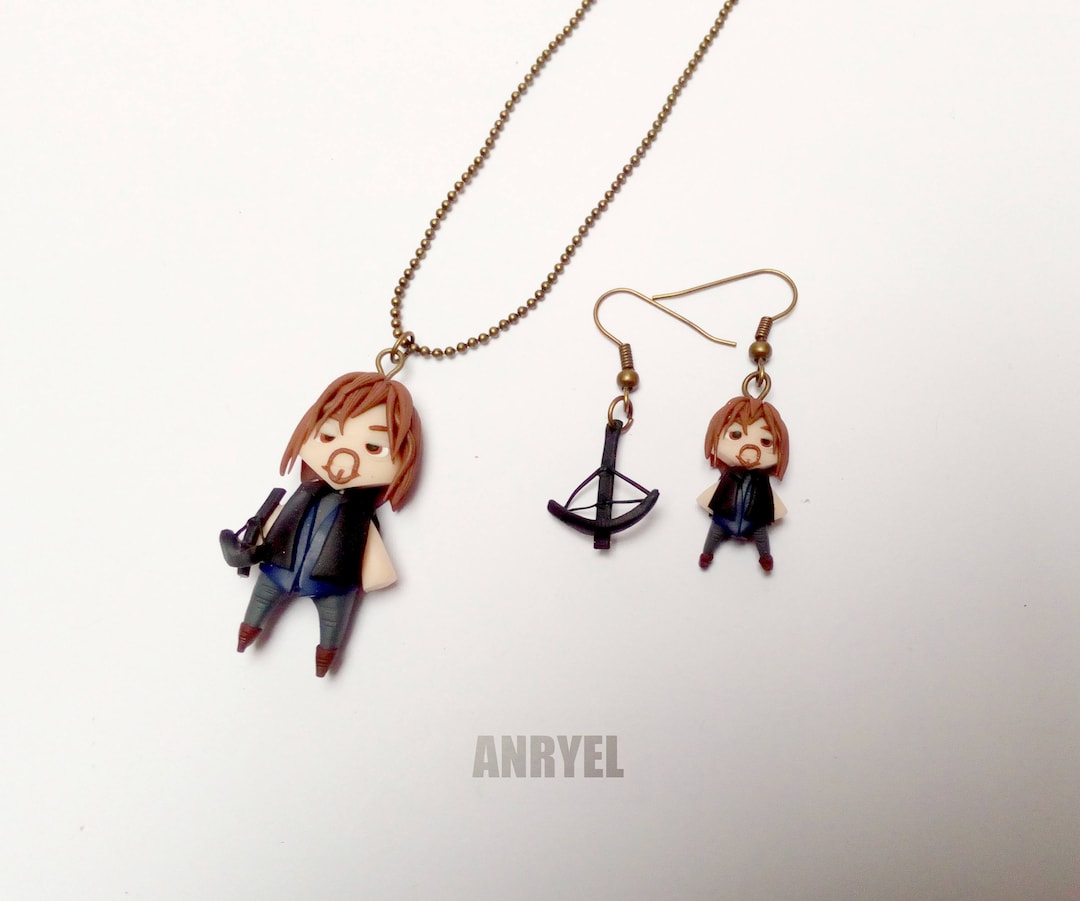 The Walking Dead FAN ART TWD Daryl Dixon Necklace, Keychain or Earrings ...