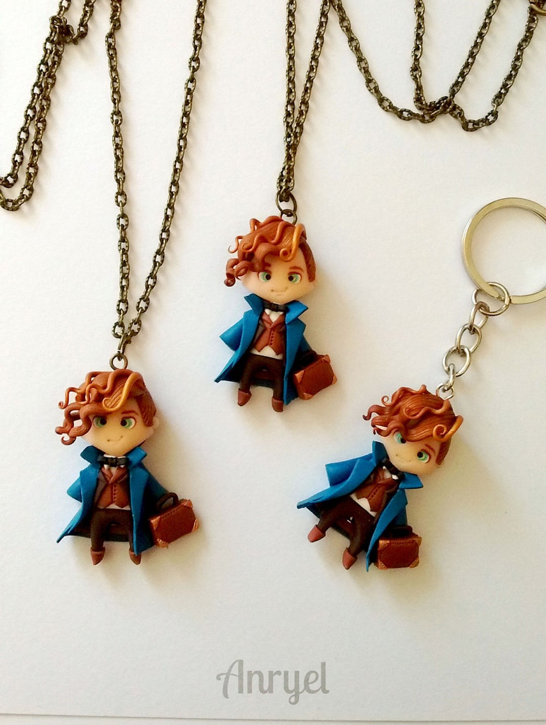 Adventurous Wizard Necklace and Keychain – Handmade Polymer Clay ...