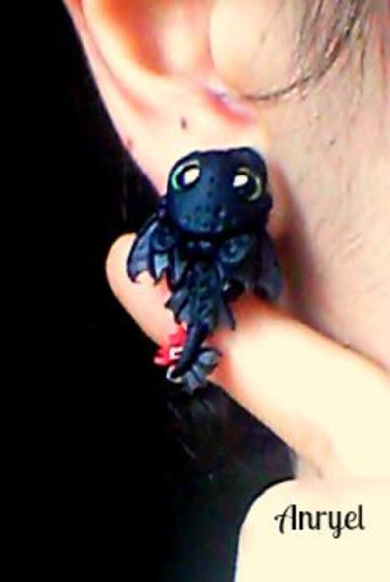 Earrings Dragon Trainer FAN ART Toothless Sdentato How to | Etsy
