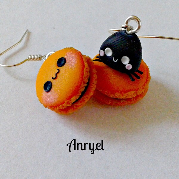 Halloween Macaron Earrings - Etsy
