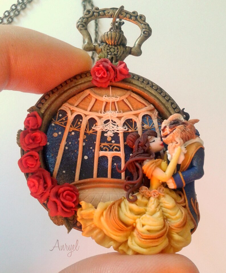 The Beauty and the Beast Cameo Necklace the Ballroom - Etsy