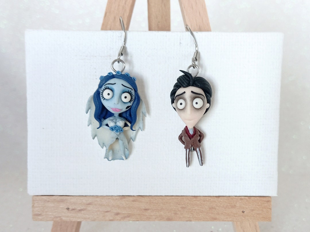 Polymer Clay Jewerly FAN ART Tim Burton's Corpse Bride emily and Victor ...