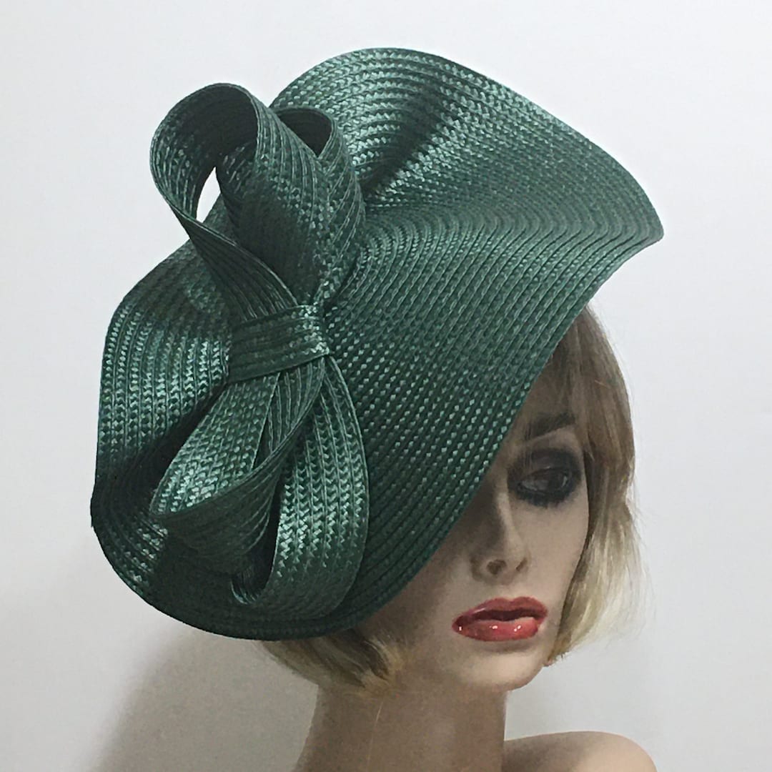 Hunter Green Fascinator, Races Headband, Kentucky Derby Hat, Races ...