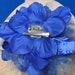 Blue Rose Clip Large Lapel Pin 5 1/2 Fabric Flower - Etsy