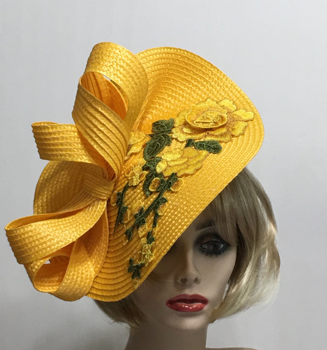 Yellow Fascinator, Races Headband, Kentucky Derby Hat, Races Fascinator ...