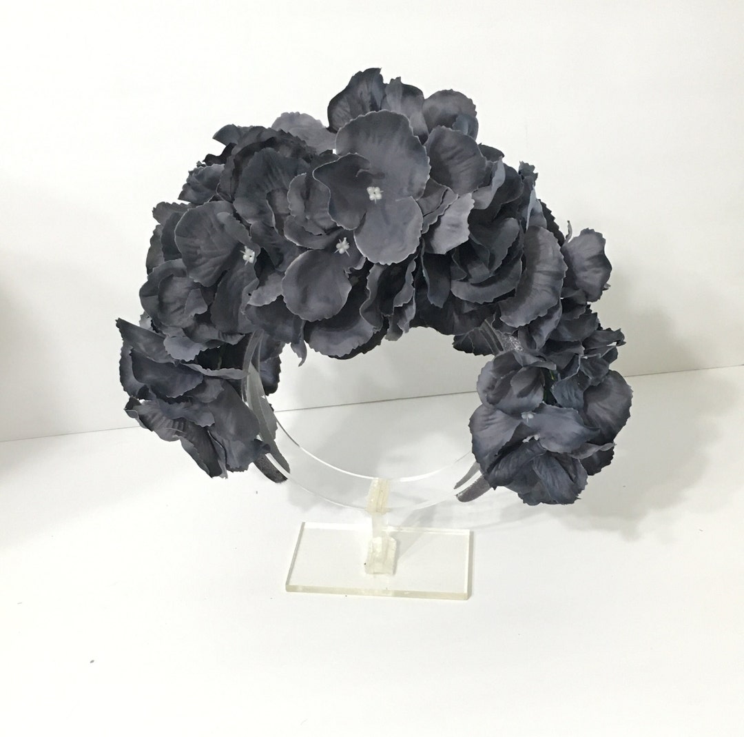 CLOSEOUT! Gray Hydrangea Floral Crown, Renaissance Fair Crown, Bridal ...