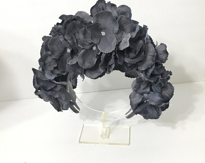 CLOSEOUT! Gray Hydrangea Floral Crown, Renaissance Fair Crown, Bridal ...