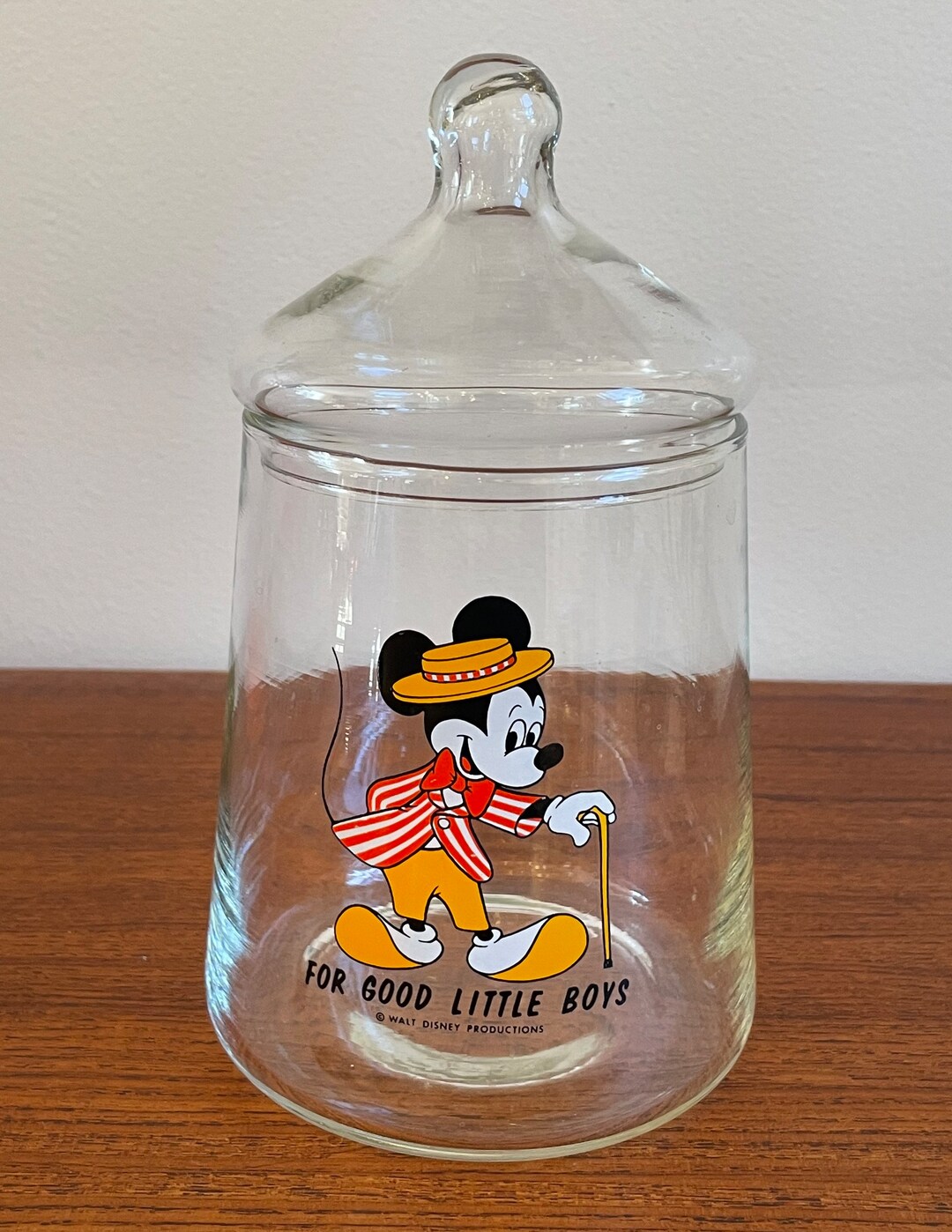 Mickey Mouse Glass Apothecary Jar With Lid Cookie Jar - Etsy