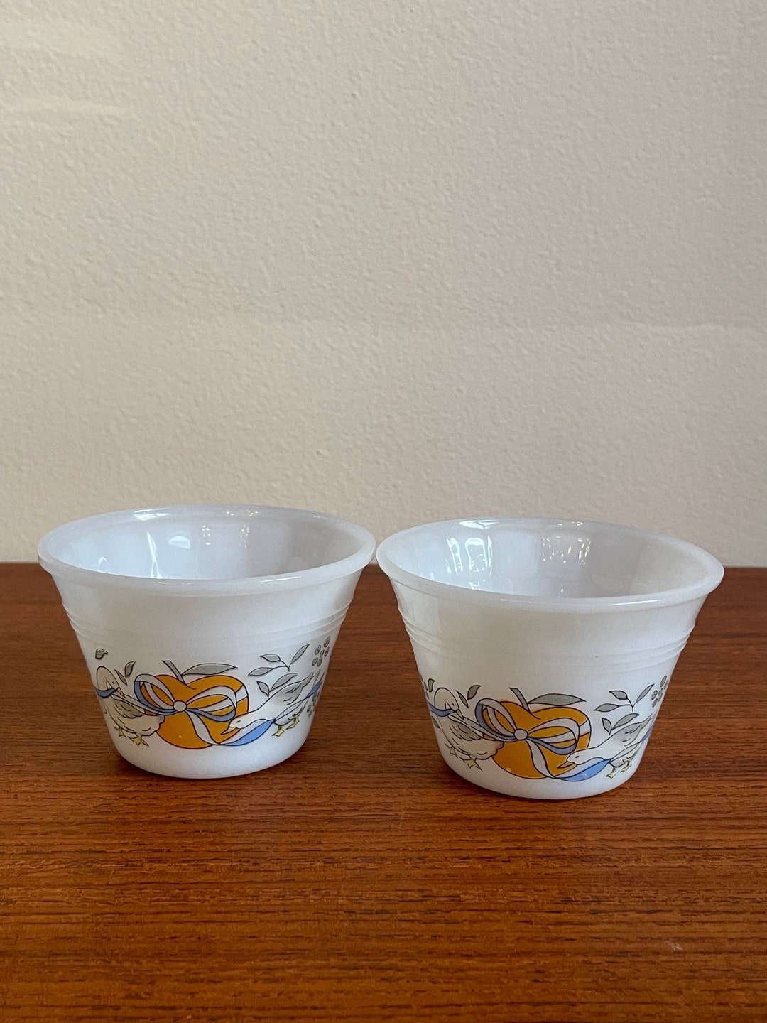 Vintage Indopal Milk Glass Custard Cups Ramekins Set of 2 - Etsy