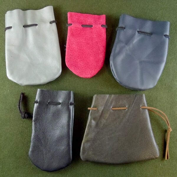 Leather Drawstring Pouch - Etsy