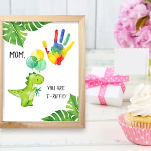 Printable Mother's Day Handprint Craft | Dinosaur-themed DIY Keepsake ...