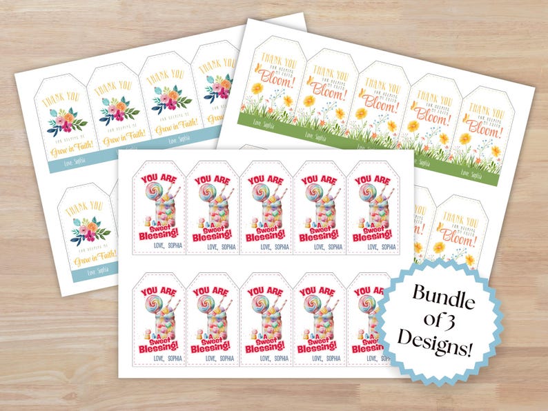 Christian Teacher Appreciation Gift Tags Bundle | Printable | Editable ...