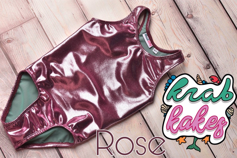 Girls Metallic Leotard Swimsuit. Metallic Racer Back Bathing - Etsy