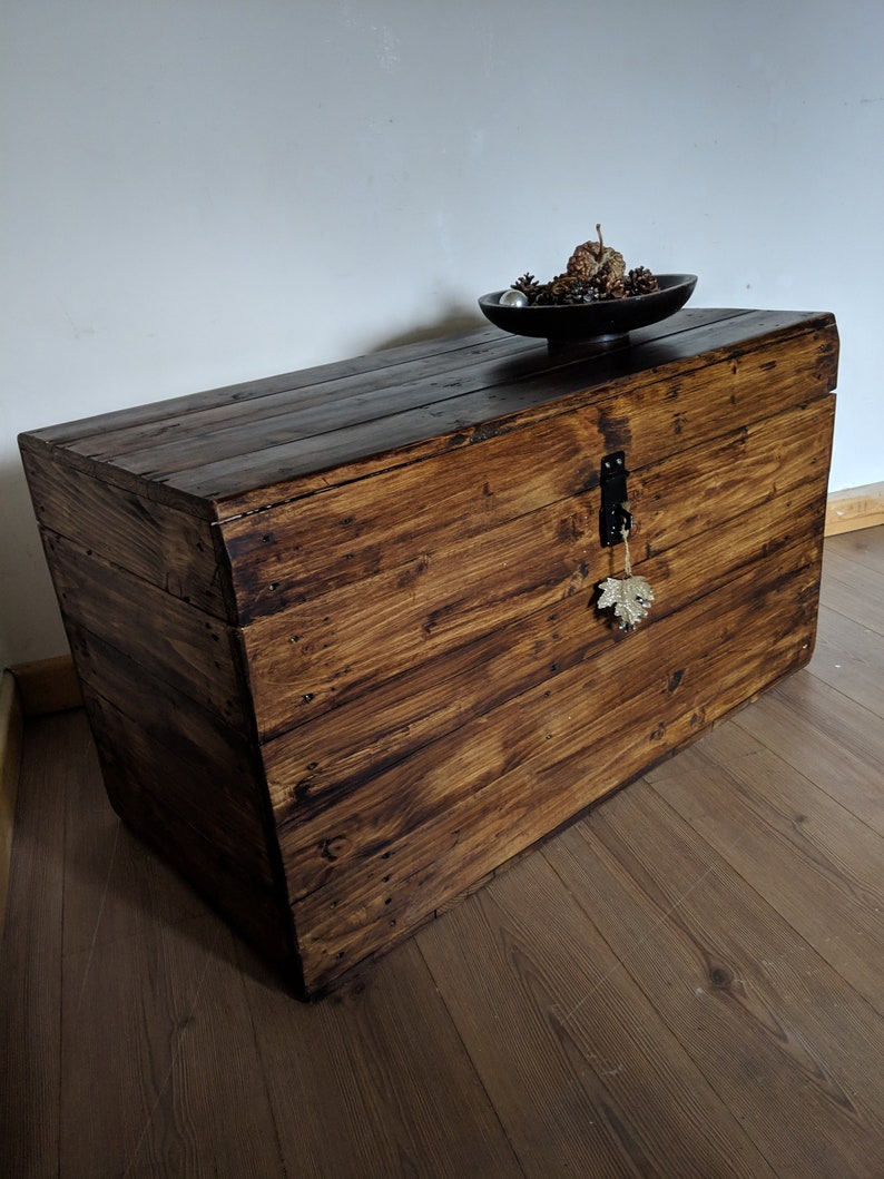 Rustic Clamshell Wooden Trunk Handmade From Reclaimed Wood - Etsy