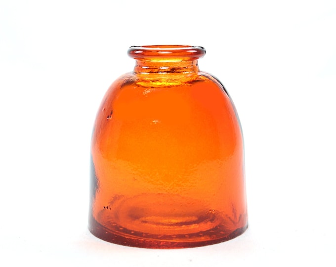 Orange Round Glass Bottle 6 Oz. Round Orange Recycled Glass Orange ...
