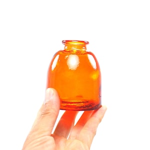 Orange Round Glass Bottle 6 Oz. | Round Orange Recycled Glass | Orange ...