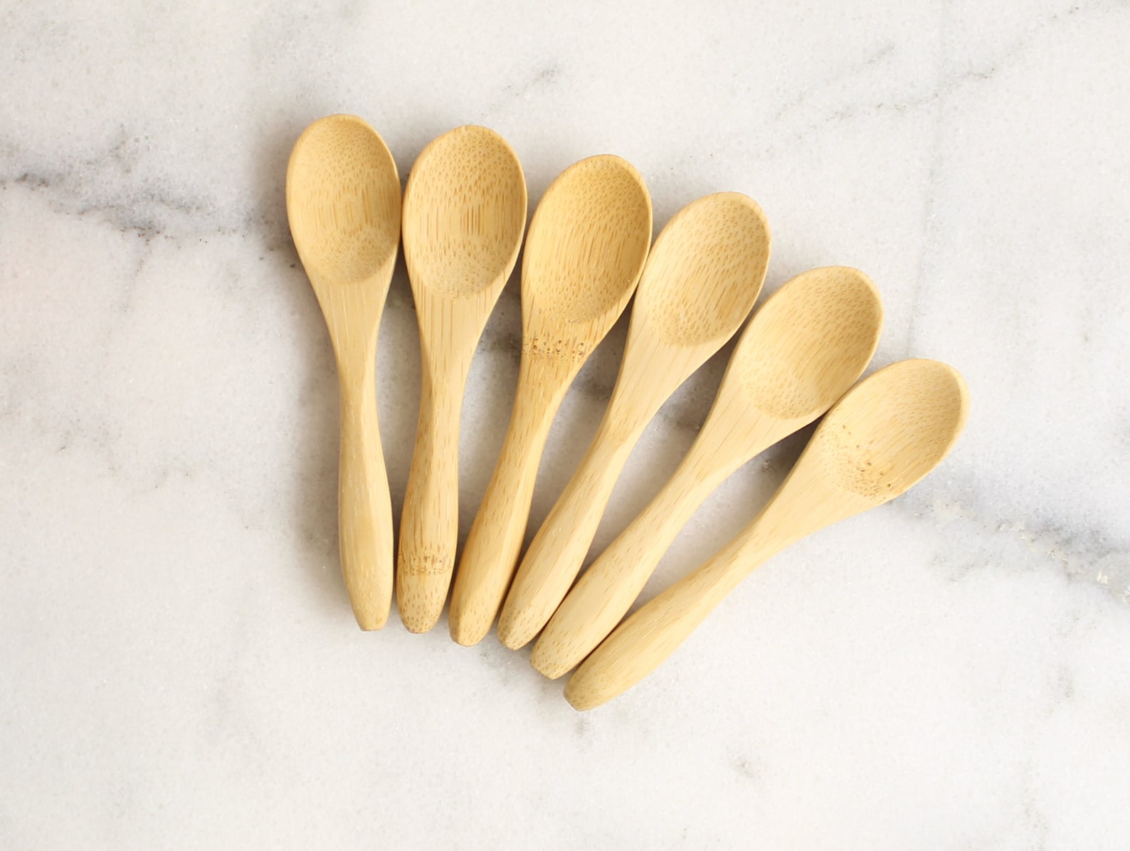 6 Mini BAMBOO Wooden Spoons 3 Inch Wooden Teaspoons Small - Etsy