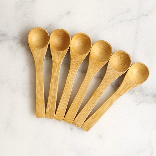 6 Mini BAMBOO Wooden Spoons 3 Inch Wooden Teaspoons Small - Etsy