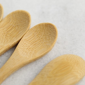 6 Mini BAMBOO Wooden Spoons 3 Inch | Wooden Teaspoons | Small Spoon ...