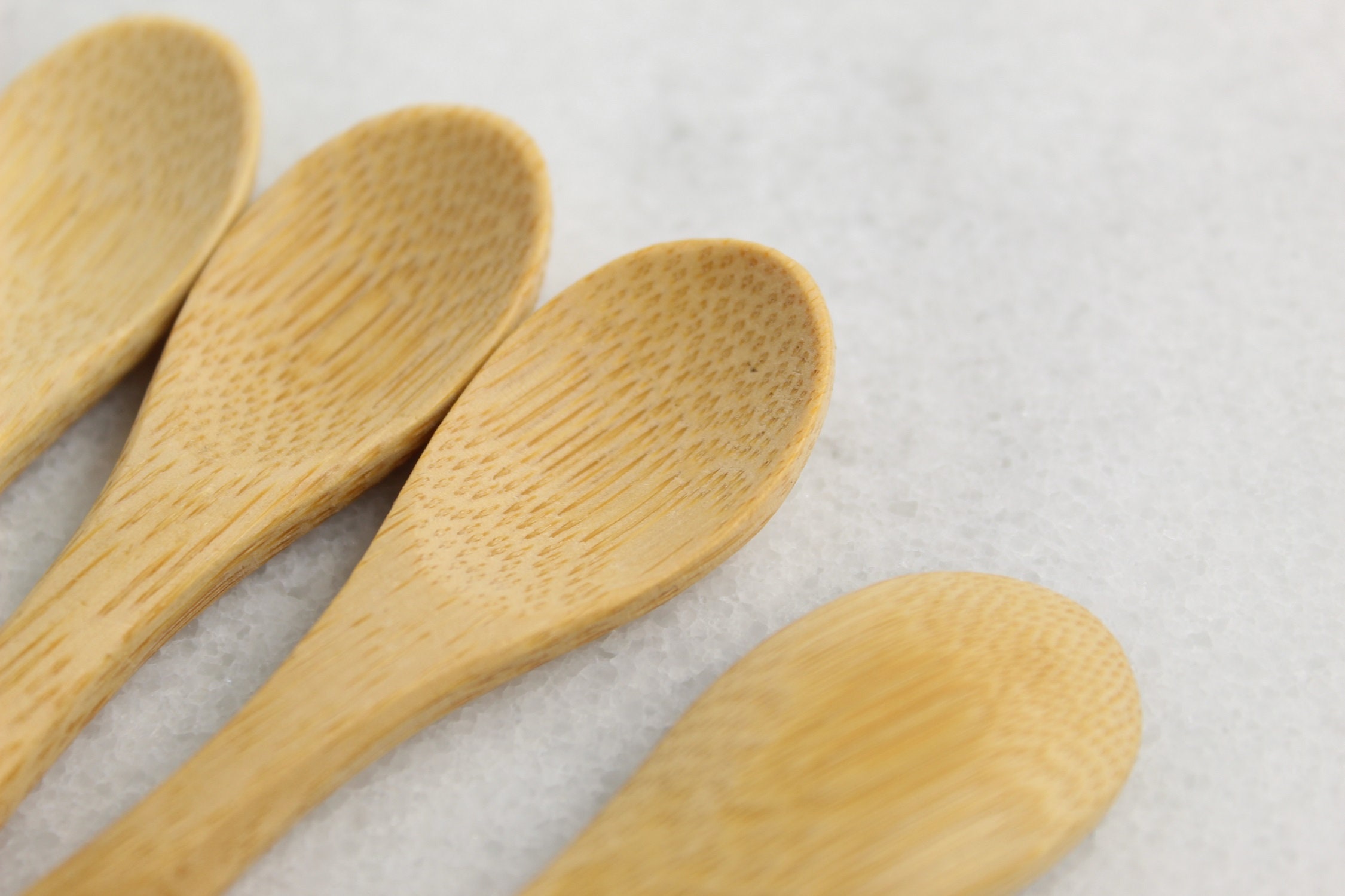 6 mini BAMBOO wooden spoons 3 inch wooden teaspoons small | Etsy