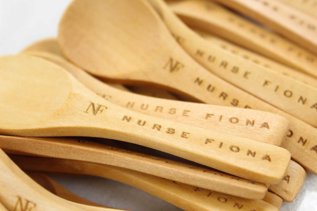 BULK CUSTOM Mini WOODEN Spoons 3 Inch | Tea Espresso Spice Scrub Spoon ...