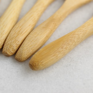 6 Mini BAMBOO Wooden Spoons 3 Inch | Wooden Teaspoons | Small Spoon ...