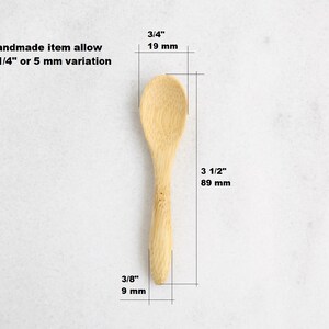 6 Mini BAMBOO Wooden Spoons 3 Inch | Wooden Teaspoons | Small Spoon ...