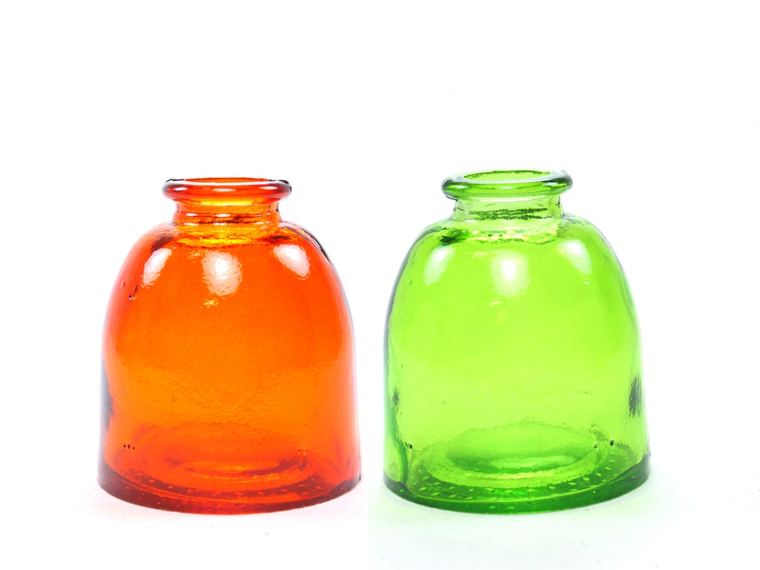 Green Orange Round Glass Bottles 6 Oz. | Green Orange Recycled Glass ...