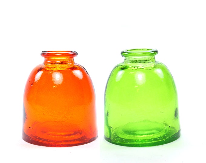 Orange Round Glass Bottle 6 Oz. Round Orange Recycled Glass Orange ...