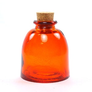 Orange Round Glass Bottle 6 Oz. | Round Orange Recycled Glass | Orange ...