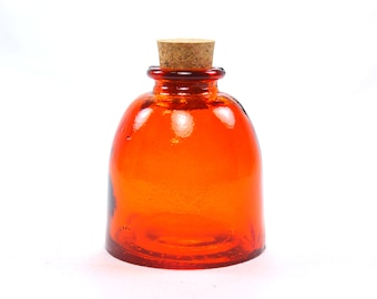 Orange Round Glass Bottle 6 Oz. Round Orange Recycled Glass Orange ...