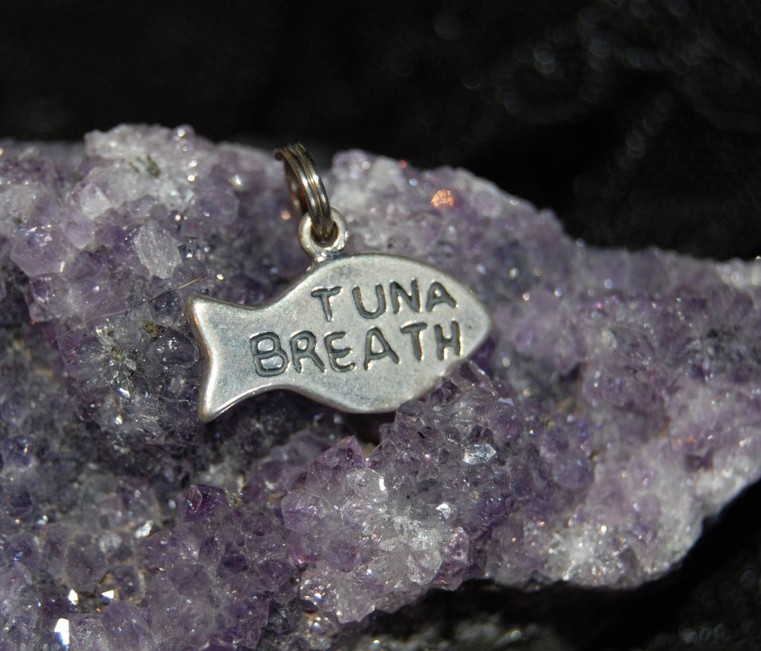 Vintage Engraved Tuna Breath Fish Shaped Kitty Cat Charm Tag in ...