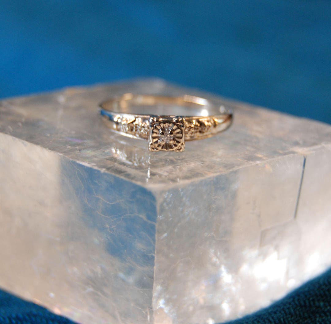 Vintage Princess Illusion Mid Century Princess Set Diamond 14kt White ...